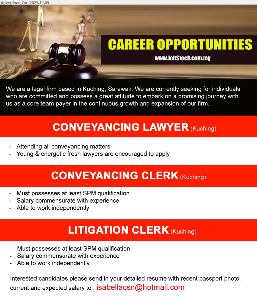 Advertisement Detail - ADVERTISER (Legal Firm)