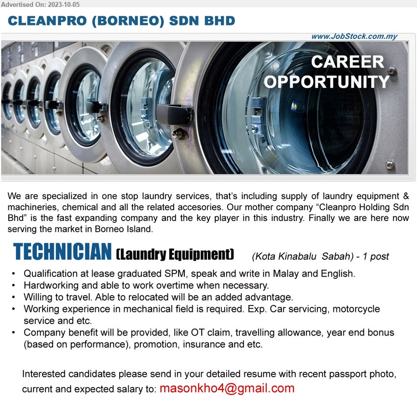 Advertisement Detail - CLEANPRO (BORNEO) SDN BHD