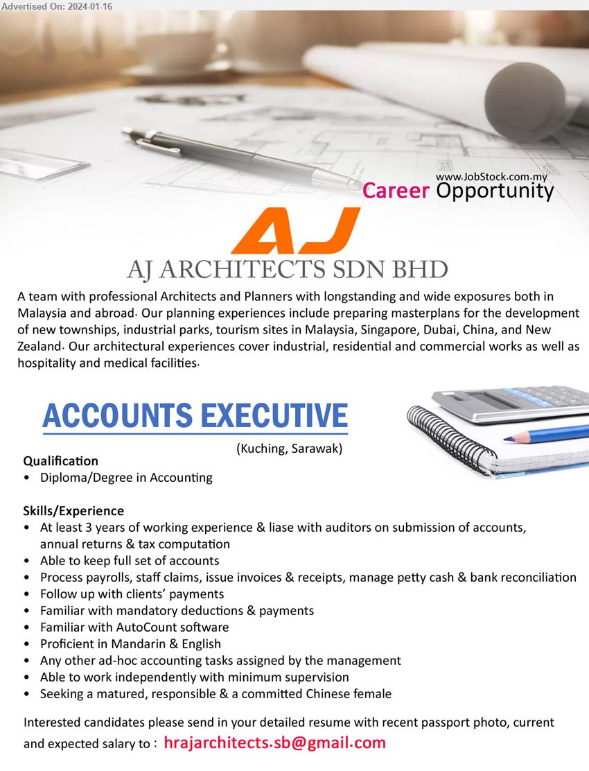 Advertisement Detail - AJ ARCHITECTS SDN BHD