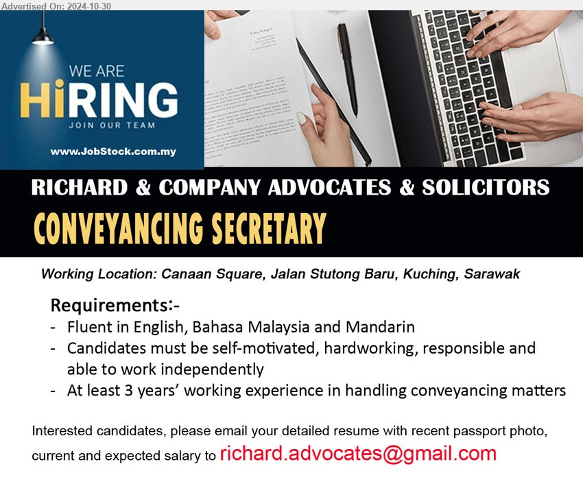 Advertisement Detail - RICHARD & COMPANY ADVOCATES & SOLICITORS