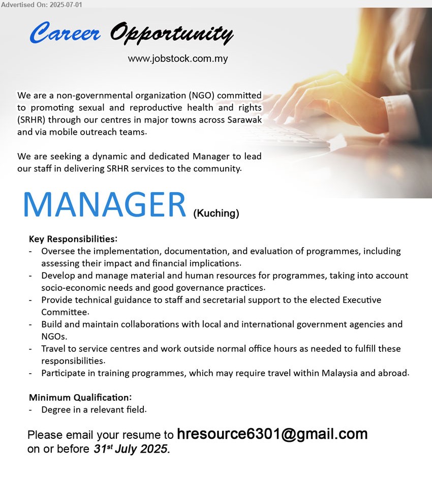 ADVERTISER (NGO) - MANAGER